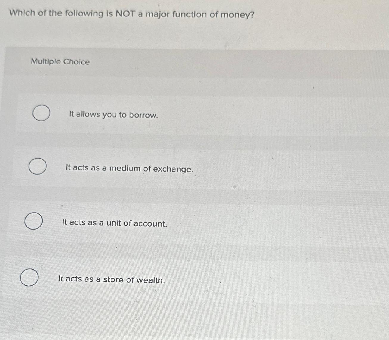 Solved Which of the following is NOT a major function of | Chegg.com