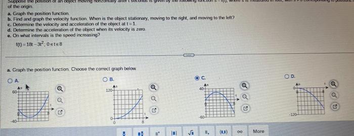 Solved Suppose the position of an object moving horizontally | Chegg.com