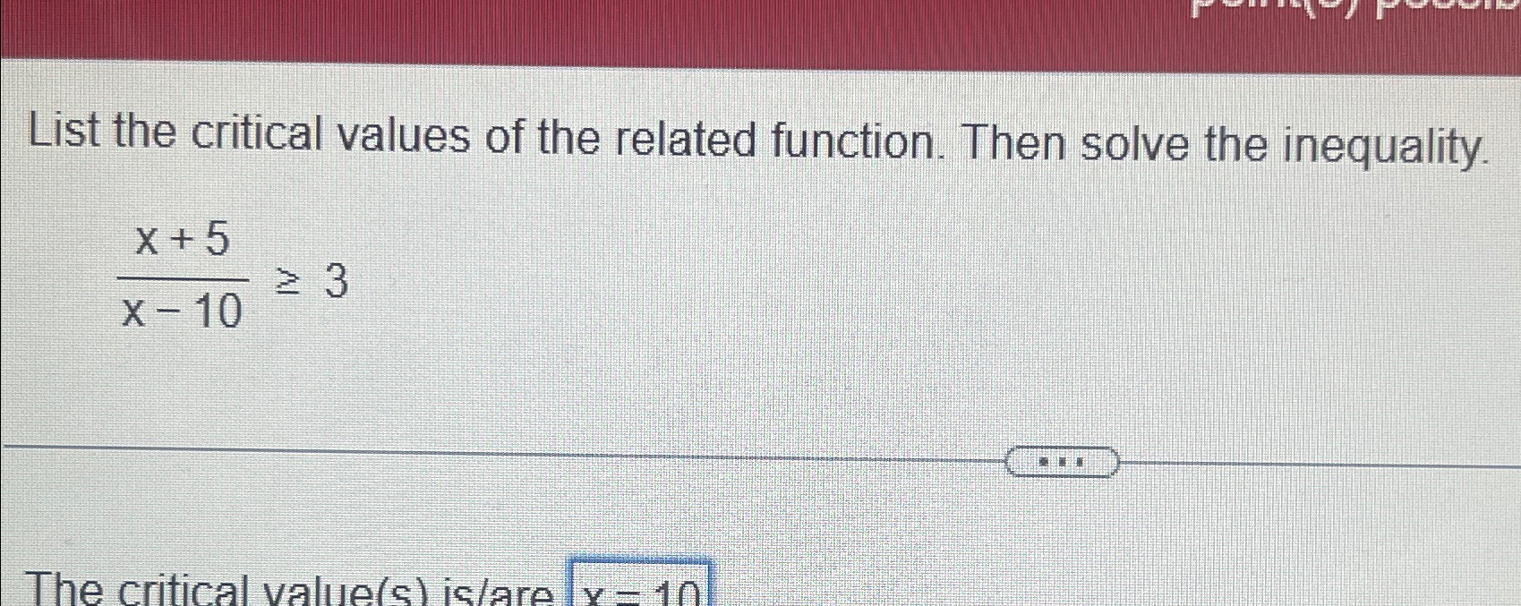Solved List the critical values of the related function. | Chegg.com