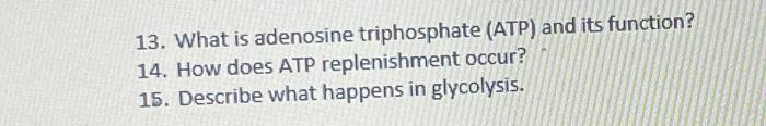 Solved 13. What is adenosine triphosphate (ATP) and its | Chegg.com