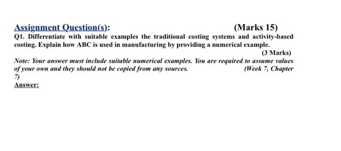 Solved Assignment Question(s): (Marks 15) Q1. Differentiate | Chegg.com