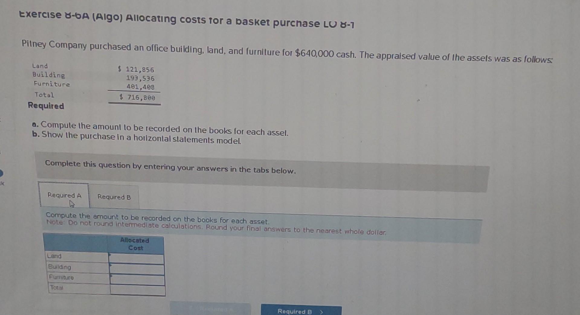 Solved Exercise ∀−6A( Algo) Allocating costs tor a basket | Chegg.com