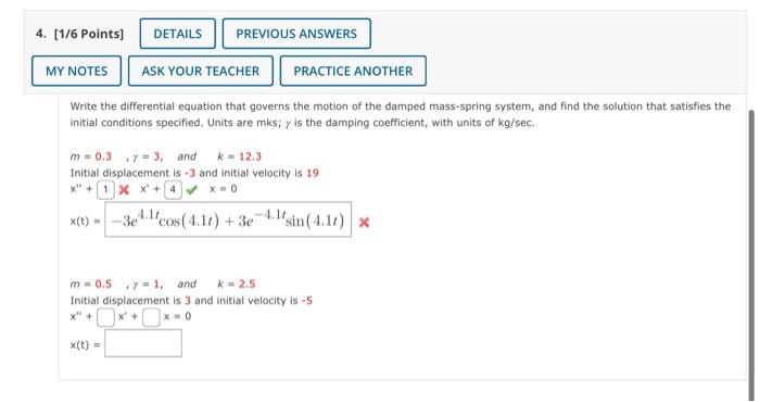 Solved Write the differential equation that governs the | Chegg.com