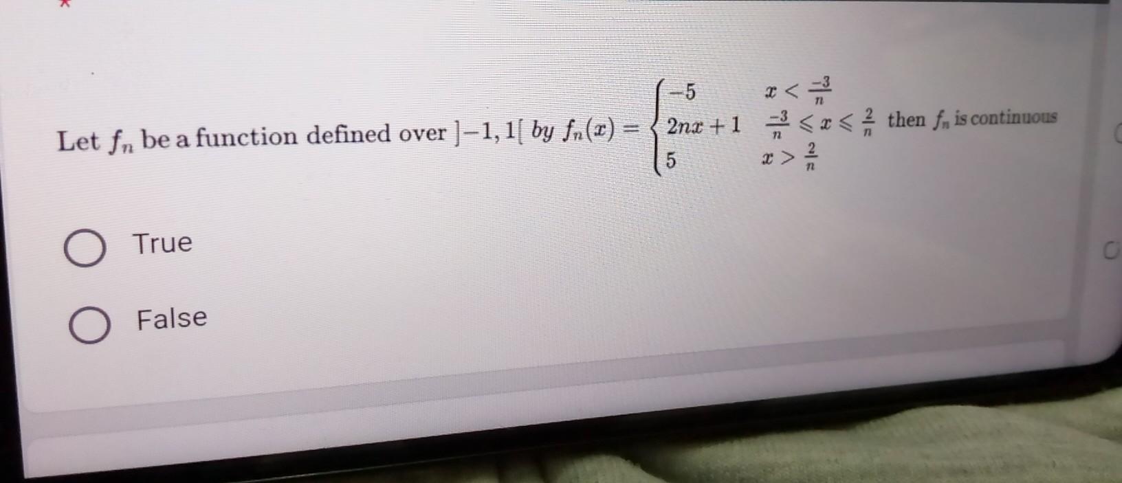 Solved Let fn be a function defined over ]−1,1[ by | Chegg.com