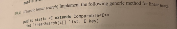 Solved 19.4 (Generic linear search) Implement the following | Chegg.com