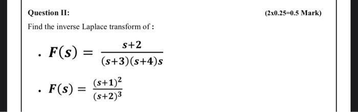 Solved Automatic Control Systems Find The Inverse Laplace Chegg