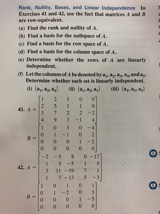 Solved Rank, Nullity, Bases, and Linear Independence In | Chegg.com