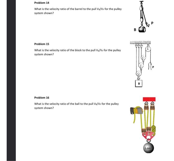 Solved What is the velocity ratio of the barrel to the pull | Chegg.com