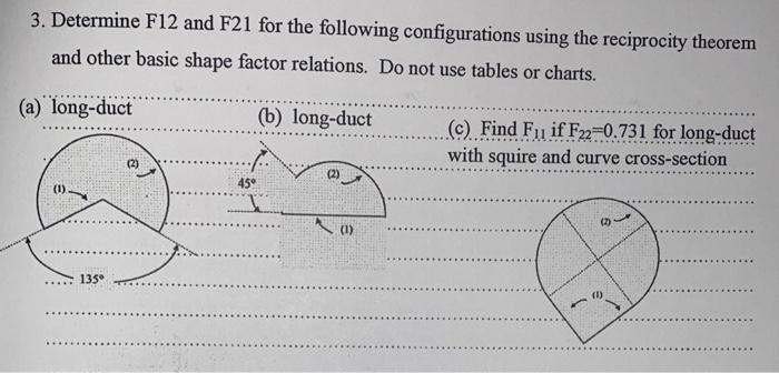 Solved 3. Determine F12 and F21 for the following | Chegg.com