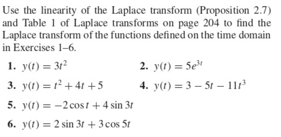 Solved Use the linearity of the Laplace transform | Chegg.com
