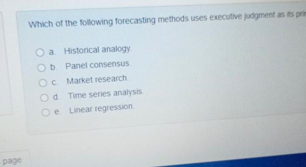 Solved Which of the following forecasting methods uses | Chegg.com