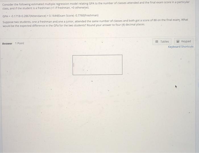 Solved Consider the following estimated multiple regression | Chegg.com