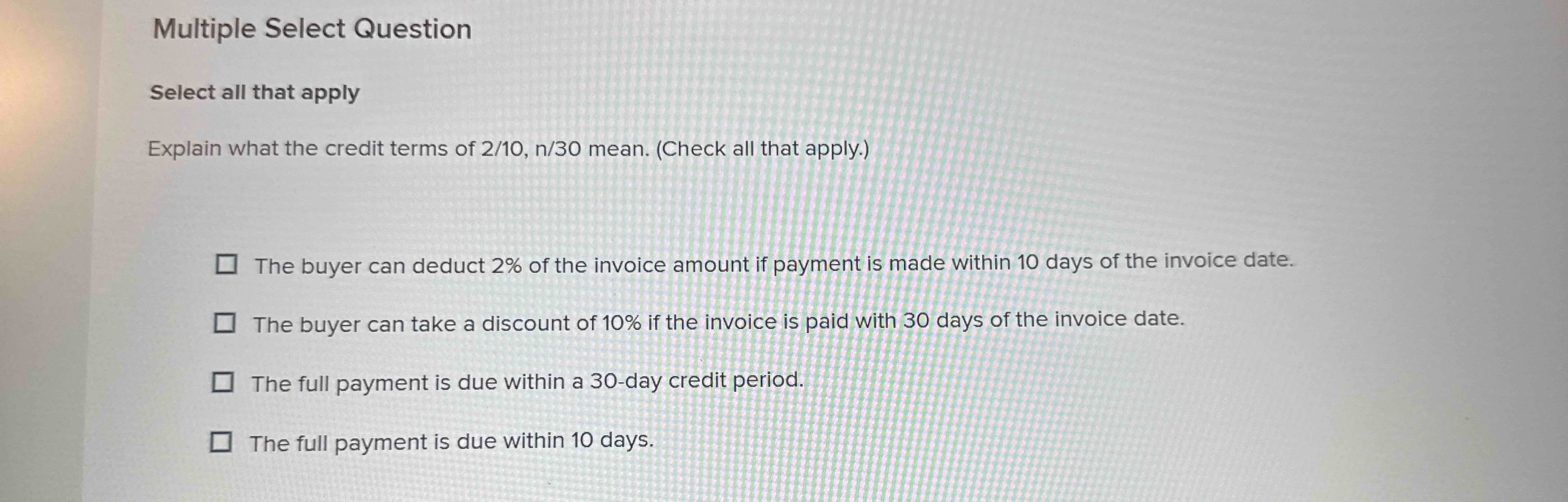Solved Multiple Select QuestionSelect all that applyExplain | Chegg.com