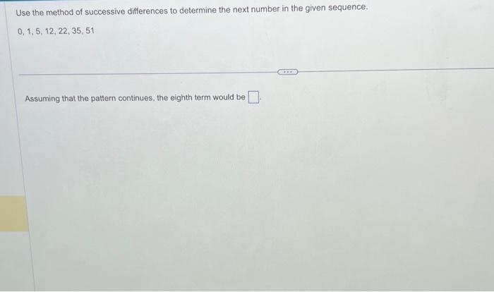 Solved Use the method of successive differences to determine | Chegg.com