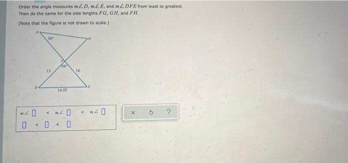 Solved Order the angle measures mLD, mL E, and mLDFE from | Chegg.com