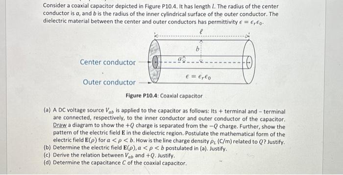 Solved Consider a coaxial capacitor depicted in Figure | Chegg.com