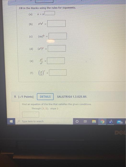 Solved Fill in the blanks using the rules for exponents. XX | Chegg.com