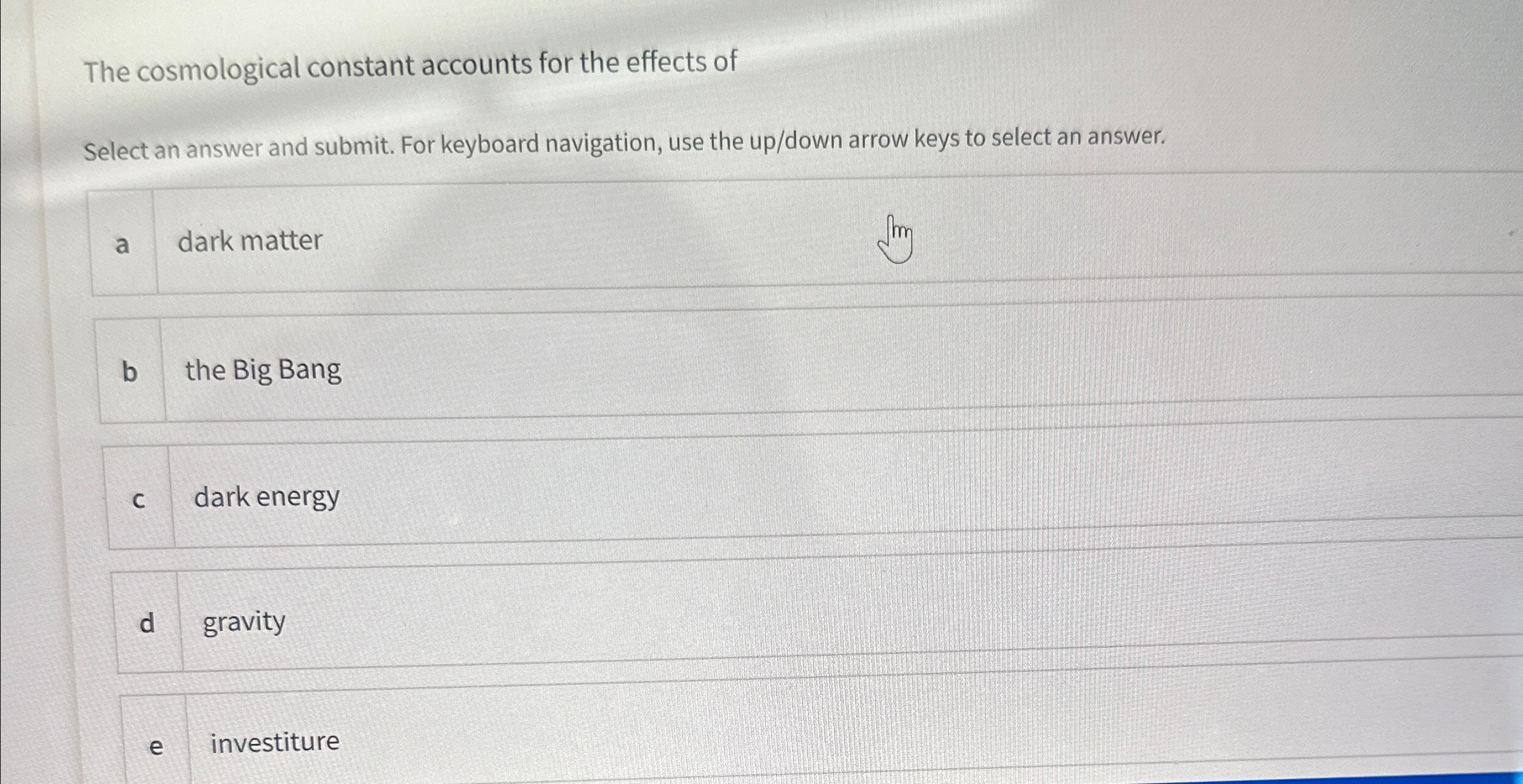 Solved The cosmological constant accounts for the effects | Chegg.com