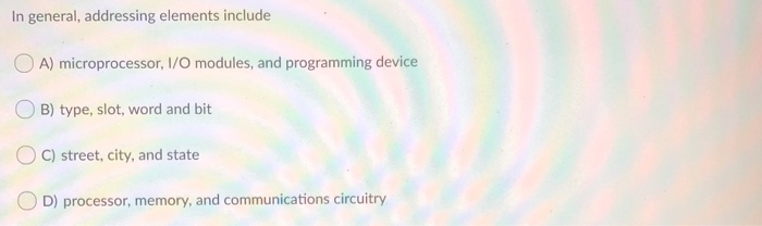 Solved In general, addressing elements include OA) | Chegg.com