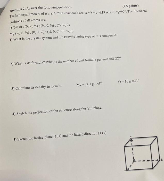 Solved Question 1: Answer the following questions 1. | Chegg.com