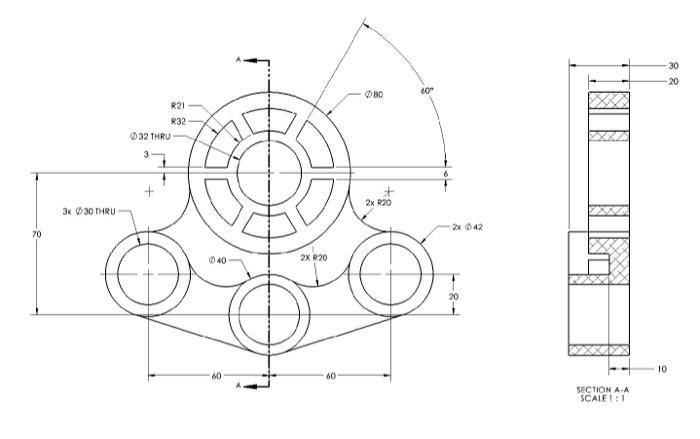 Solved Please create a 3D model of the attached image | Chegg.com