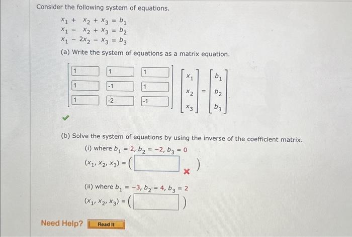 Solved Consider the following system of equations. | Chegg.com
