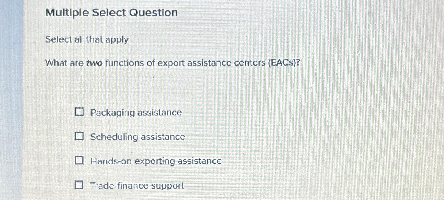 Solved Multiple Select QuestionSelect all that applyWhat are | Chegg.com
