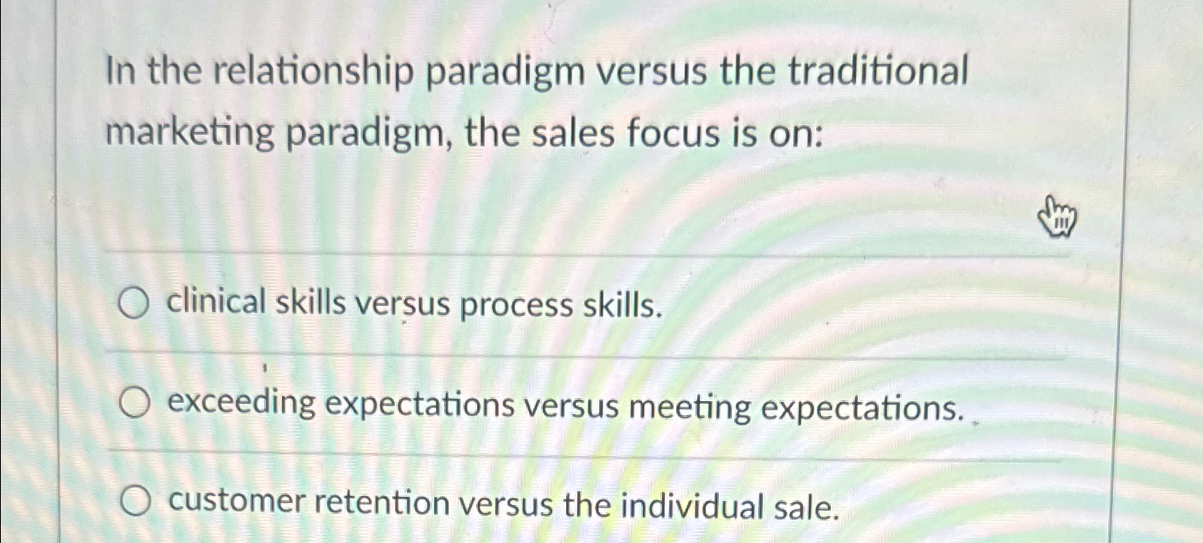 Solved In the relationship paradigm versus the traditional | Chegg.com