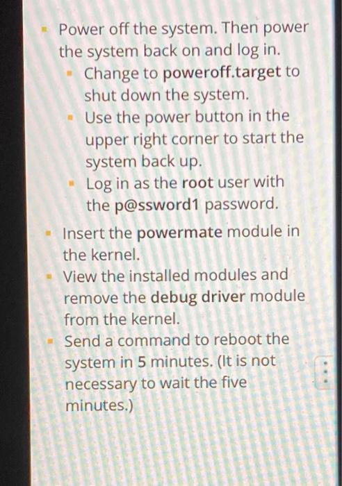 Power off the system. Then power the system back on | Chegg.com