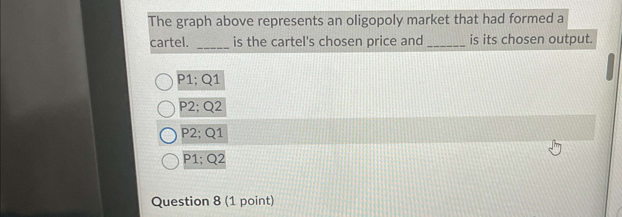 Solved The graph above represents an oligopoly market that | Chegg.com