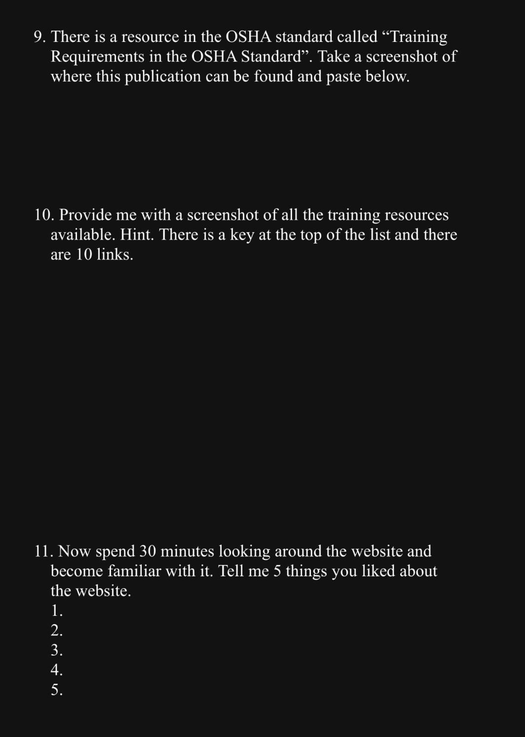 Solved There is a resource in the OSHA standard called | Chegg.com