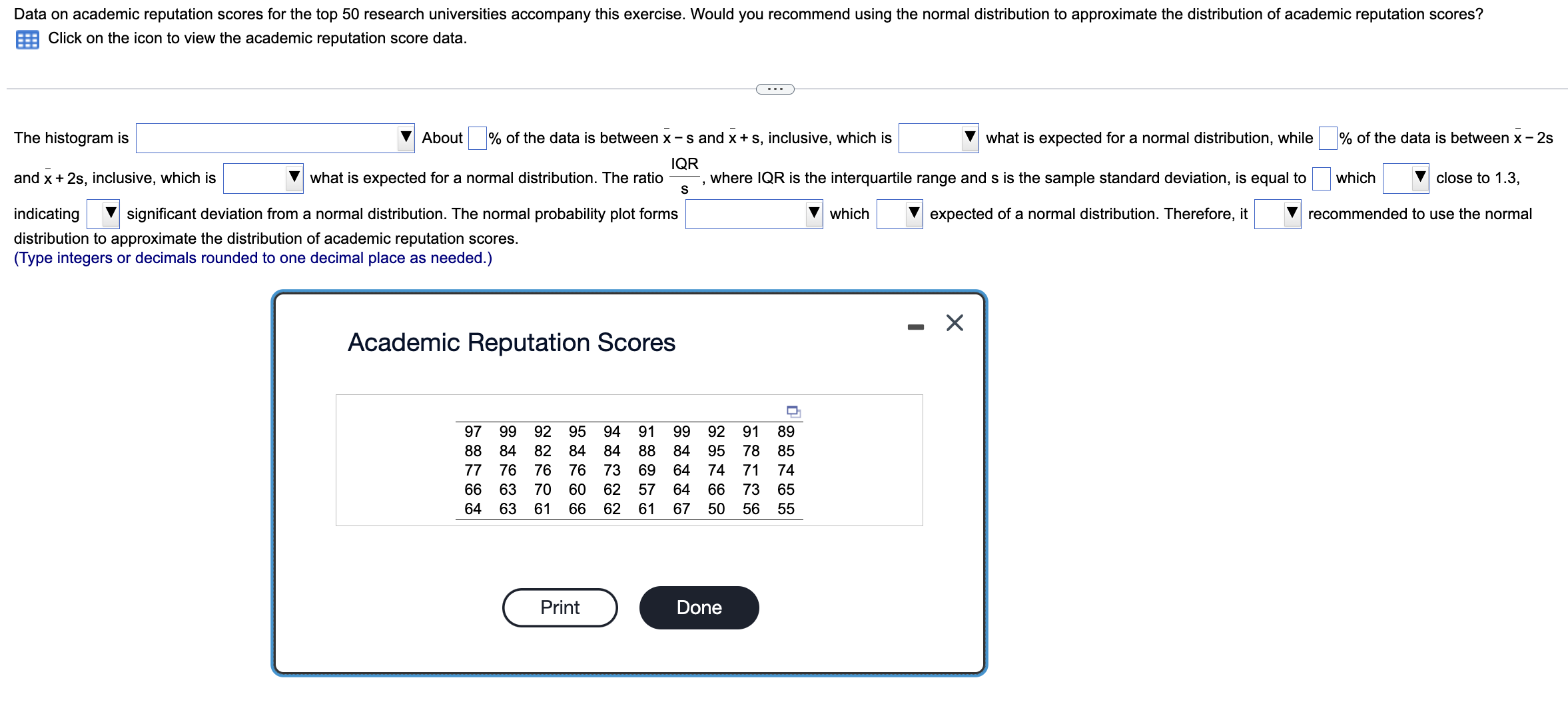 Solved Click on the icon to view the academic reputation | Chegg.com