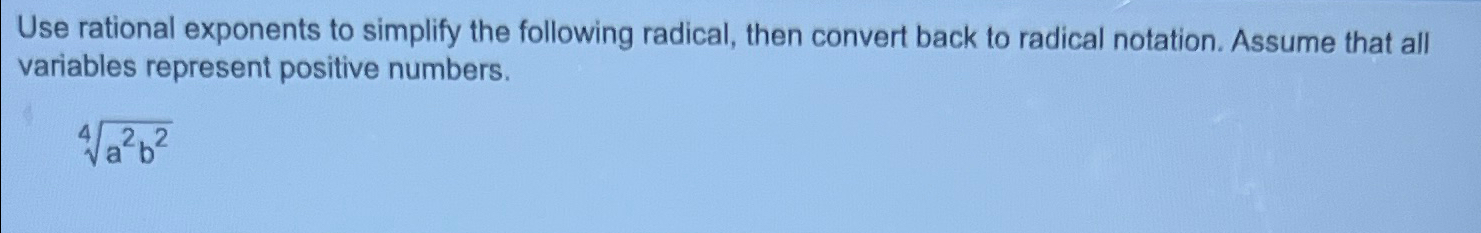 Solved Use rational exponents to simplify the following | Chegg.com