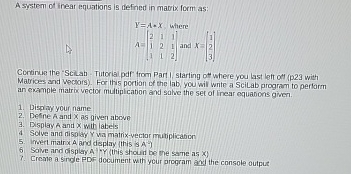 write a Scilab program to perform an example matrix | Chegg.com