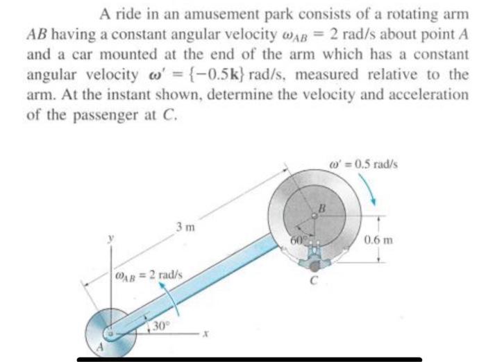Solved A ride in an amusement park consists of a rotating | Chegg.com