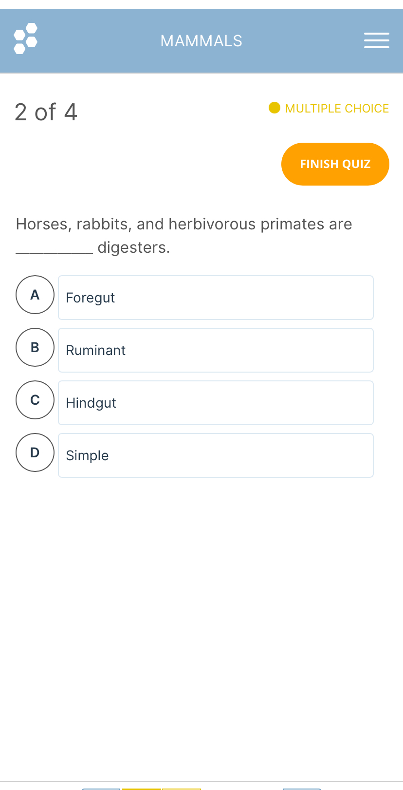 Solved Horses, rabbits, and herbivorous primates | Chegg.com