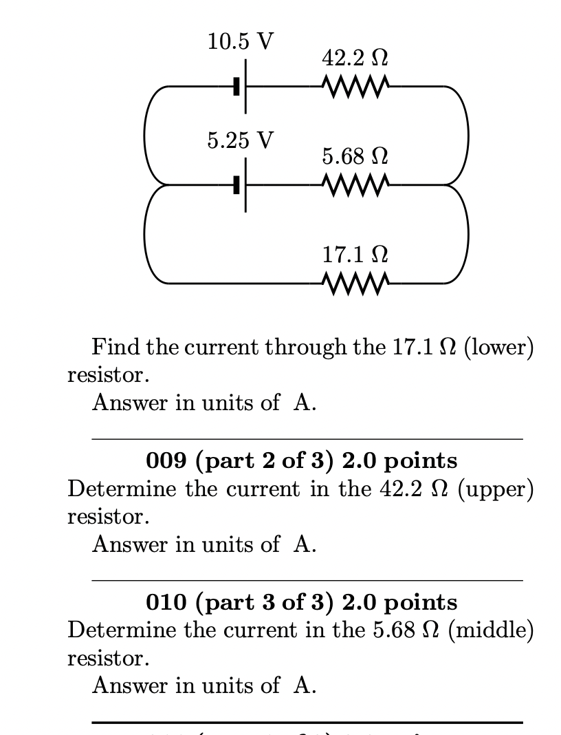 Solved 008 (part 1 ﻿of 3)Find the current through the | Chegg.com