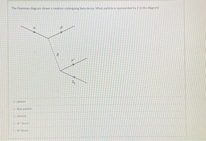 Solved The Feynman diagram shows a neutron undergoing beta | Chegg.com