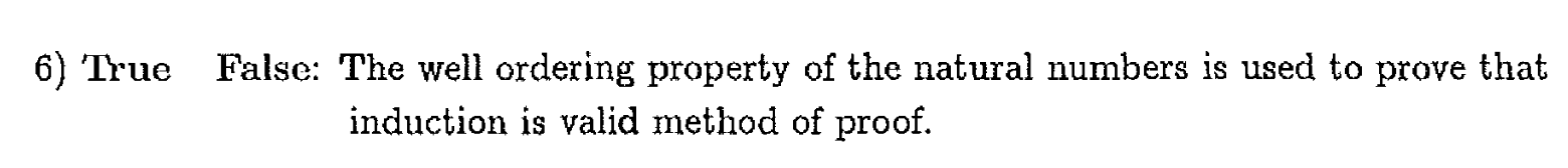 Solved True False: The well ordering property of the natural | Chegg.com