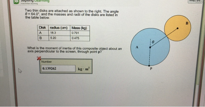 Solved wapung Learning Two thin disks are attached as shown | Chegg.com
