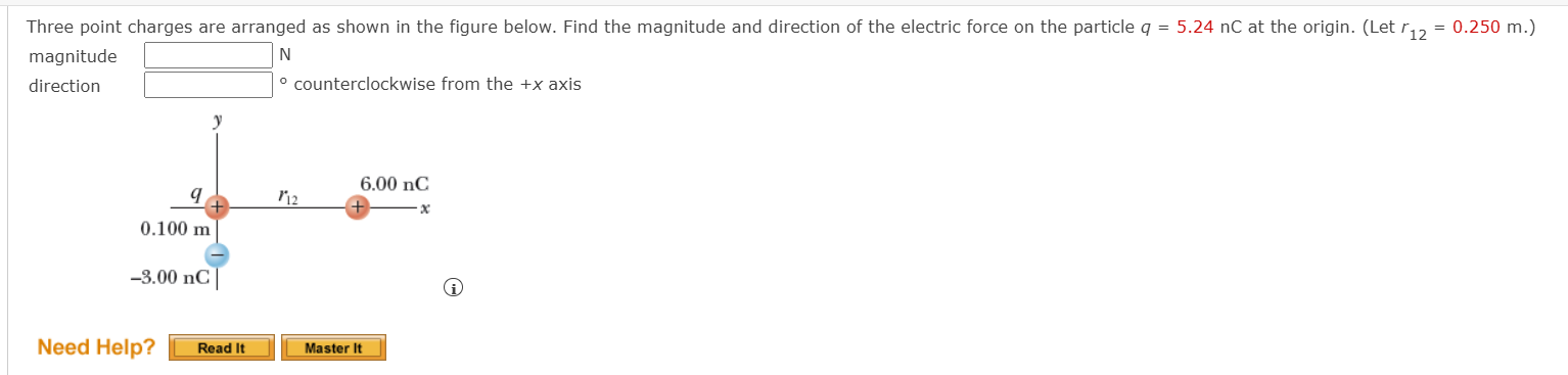 Solved Three point charges are arranged as ﻿shown in ﻿the | Chegg.com