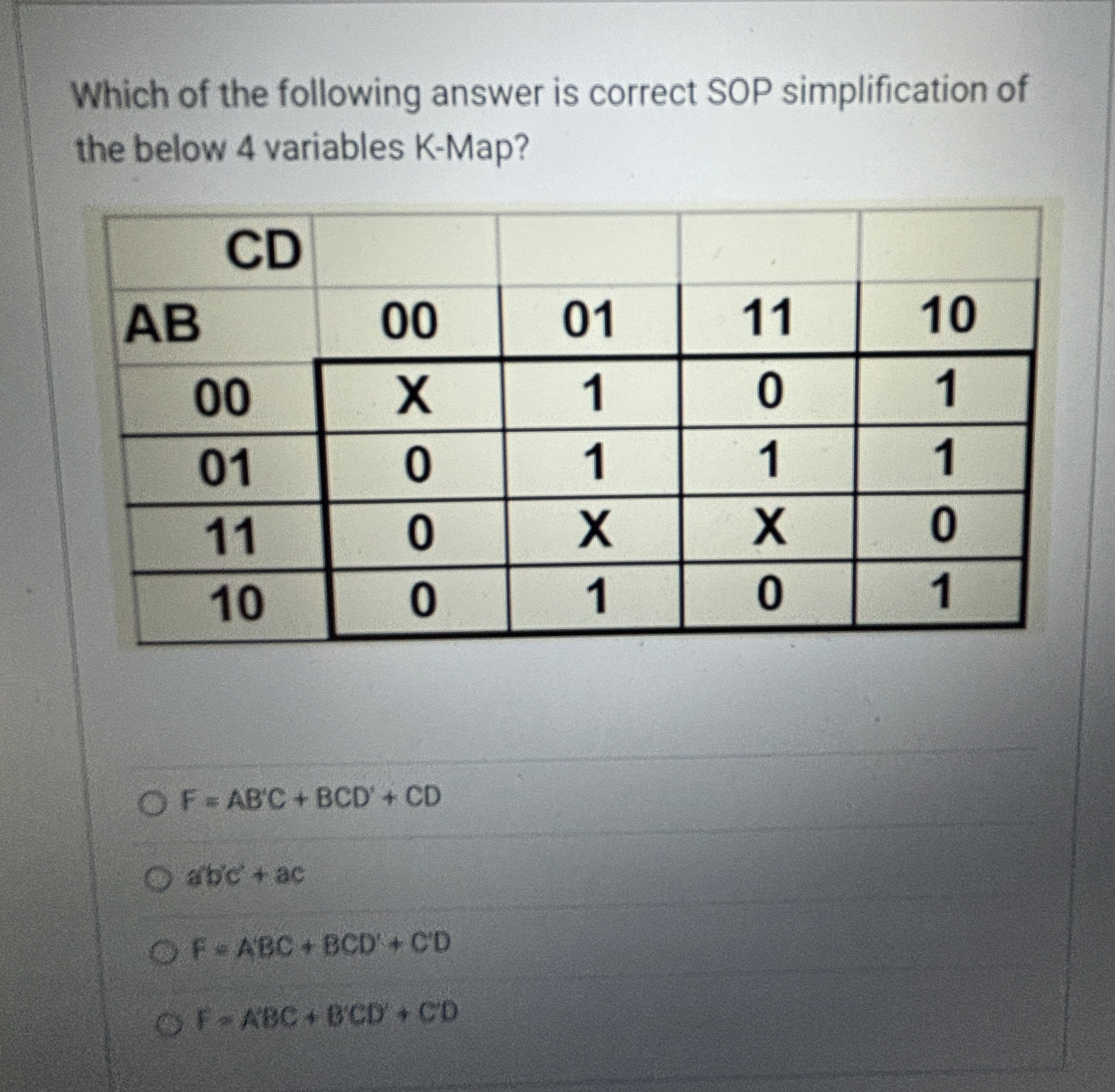 Which of the following answer is correct SOP | Chegg.com