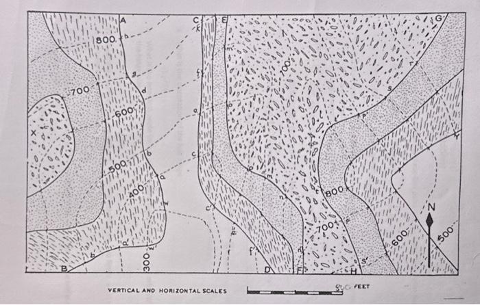 Solved 4. The following map contains a plunging syncline - | Chegg.com