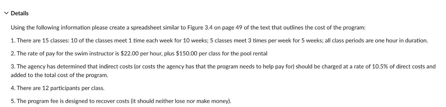 Solved DetailsUsing the following information please create | Chegg.com