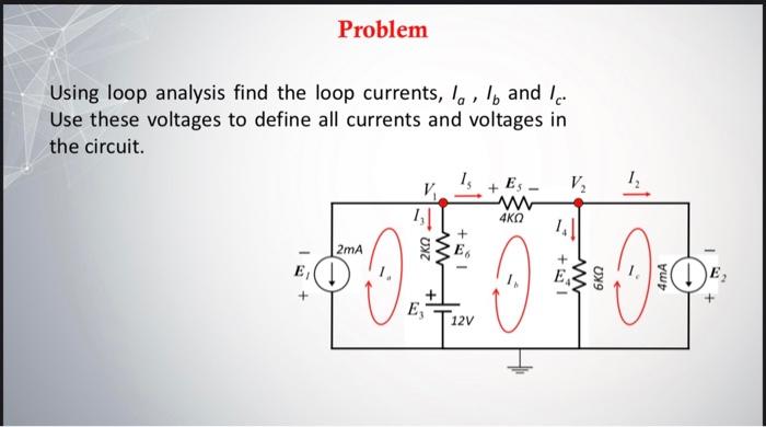 Solved Using Loop Analysis Find The Loop Currents Iaib And 9412