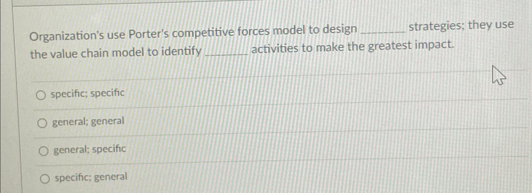 Solved Organization's use Porter's competitive forces model | Chegg.com