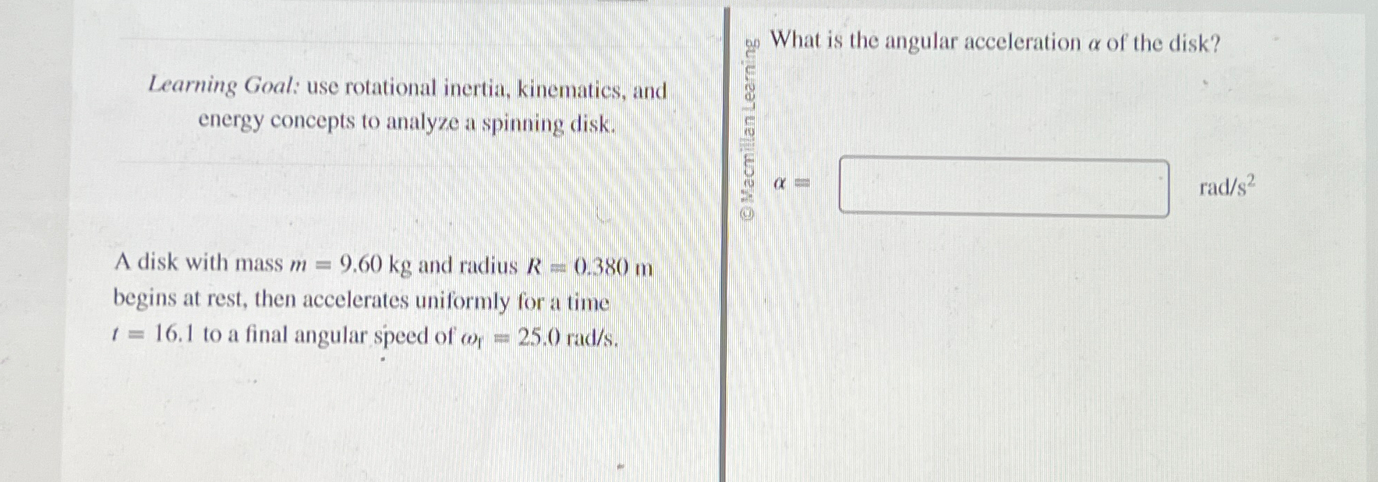 Solved Learning Goal: use rotational inertia, kinematics, | Chegg.com