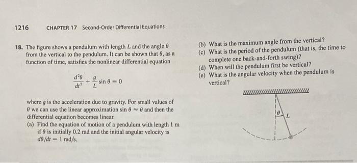 Solved 1216 CHAPTER 17 Second-Order Differential Equations | Chegg.com