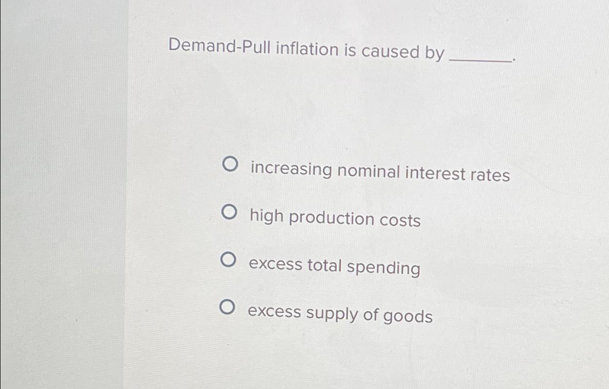 Solved Demand-Pull inflation is caused byincreasing nominal | Chegg.com