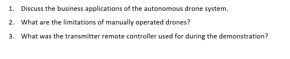 Solved Discuss the business applications of the autonomous | Chegg.com